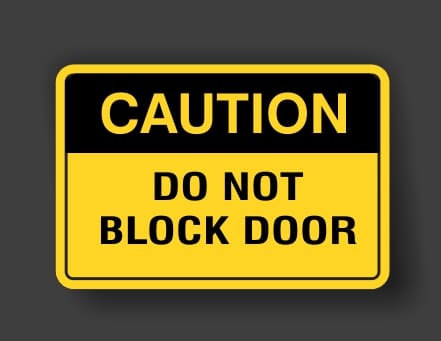 COR1007 | Corsign | Caution Do Not Block Door