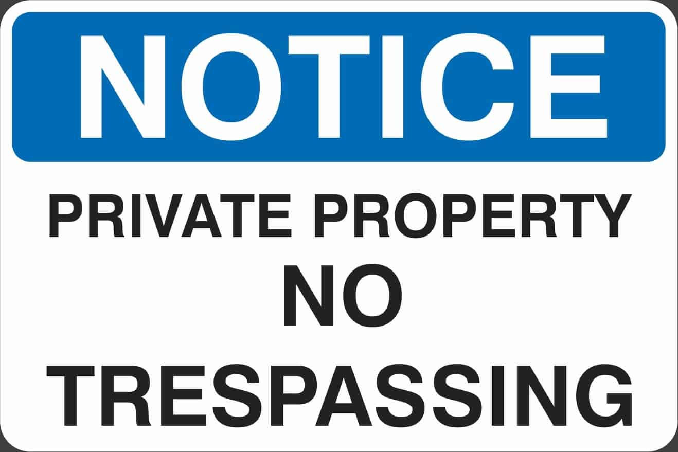 COR9003 | Corsign | Private Property No Trespassing
